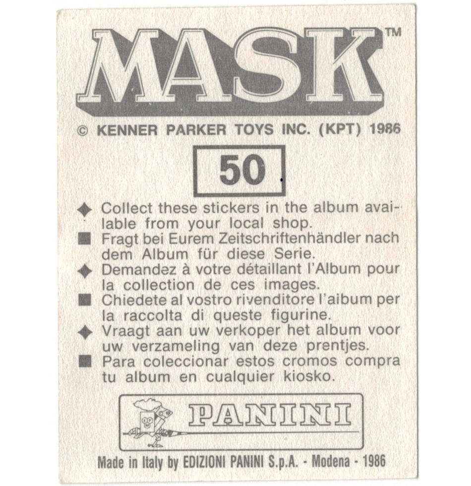 PANINI MASK - Vignette adhésive N°050